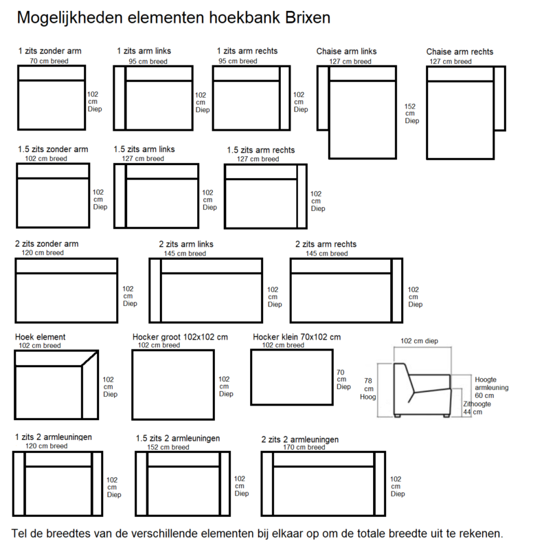 Elementen hoekbank "Brixen" - Ideko Wonen